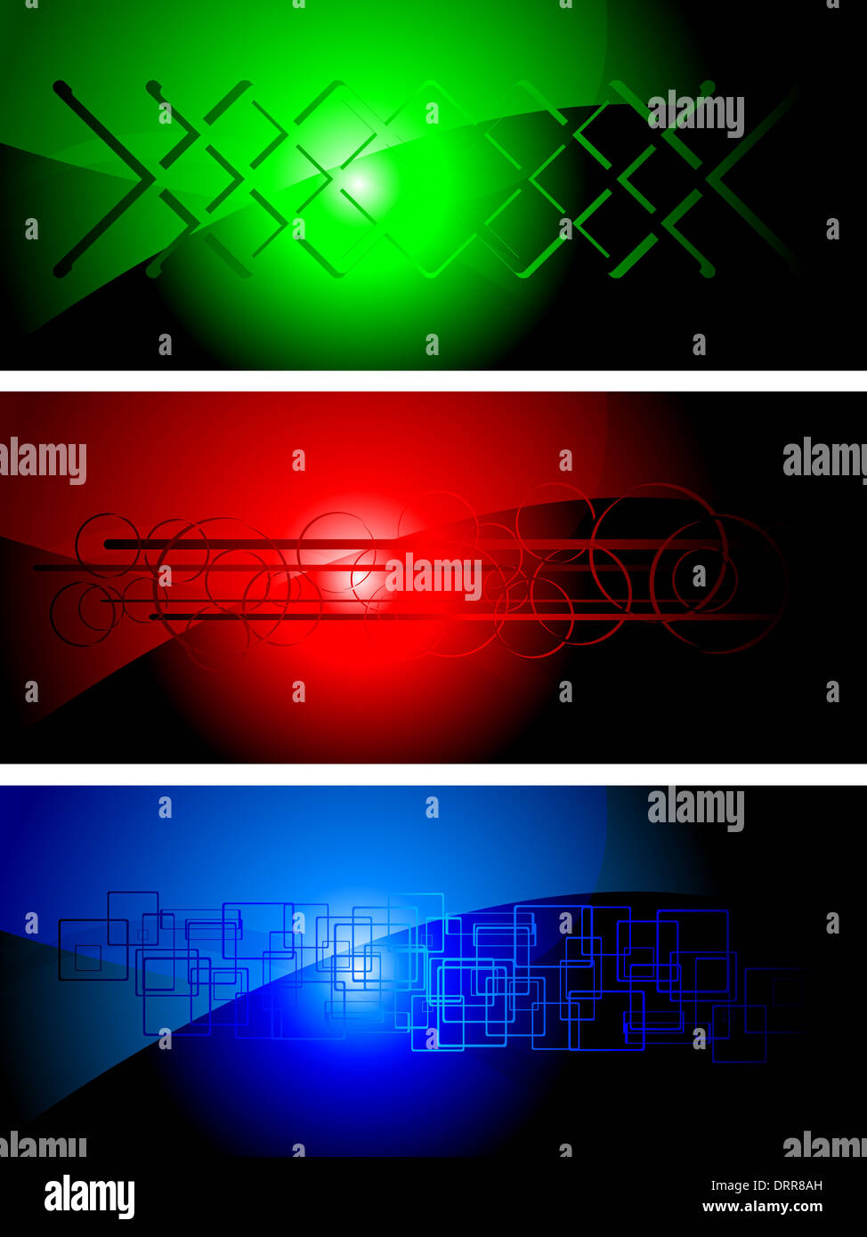 Set of three dark banners Stock Photo - Alamy