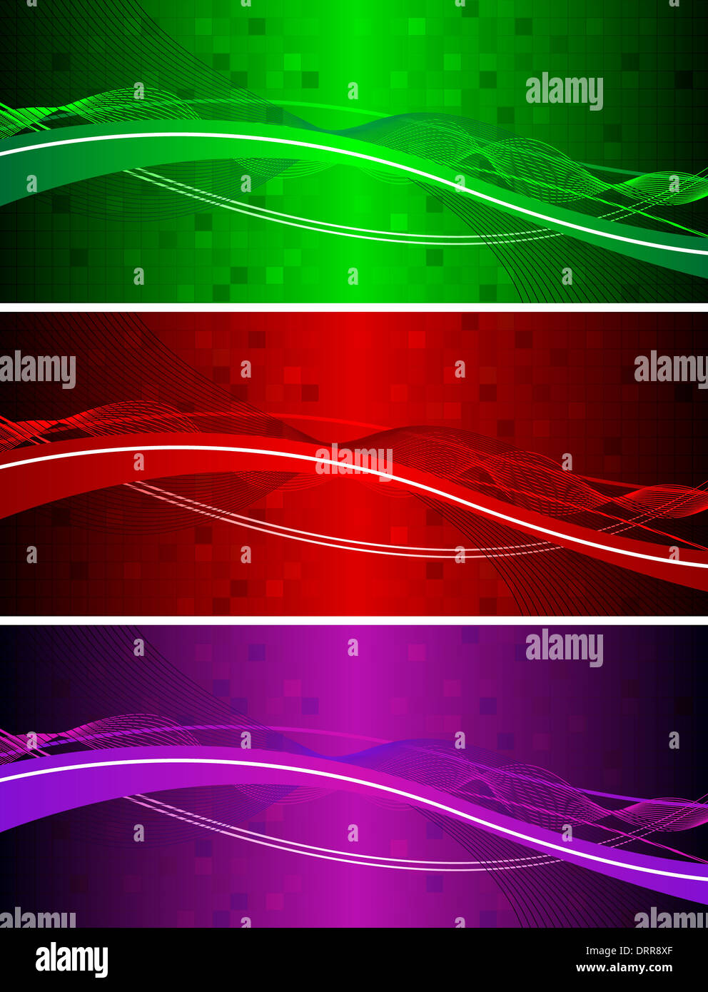 Set of abstract wavy banners Stock Photo - Alamy