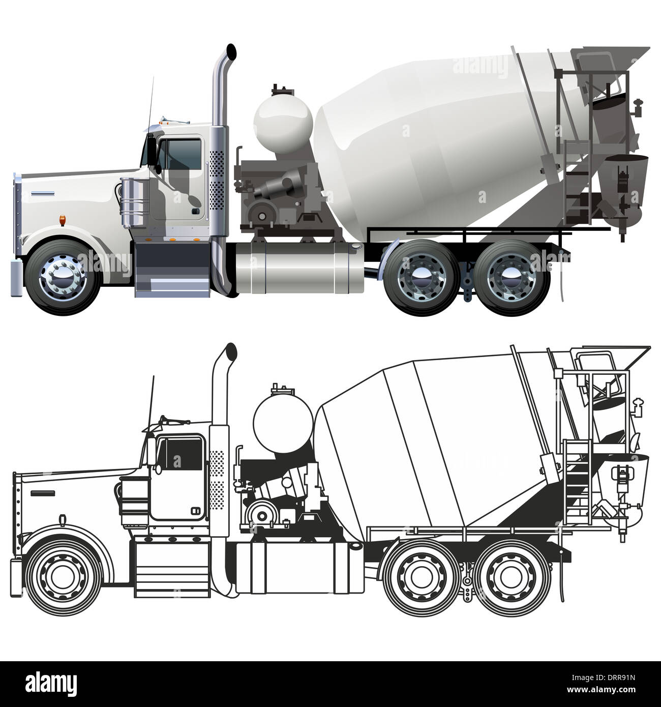Concrete mixing truck Cut Out Stock Images & Pictures - Alamy