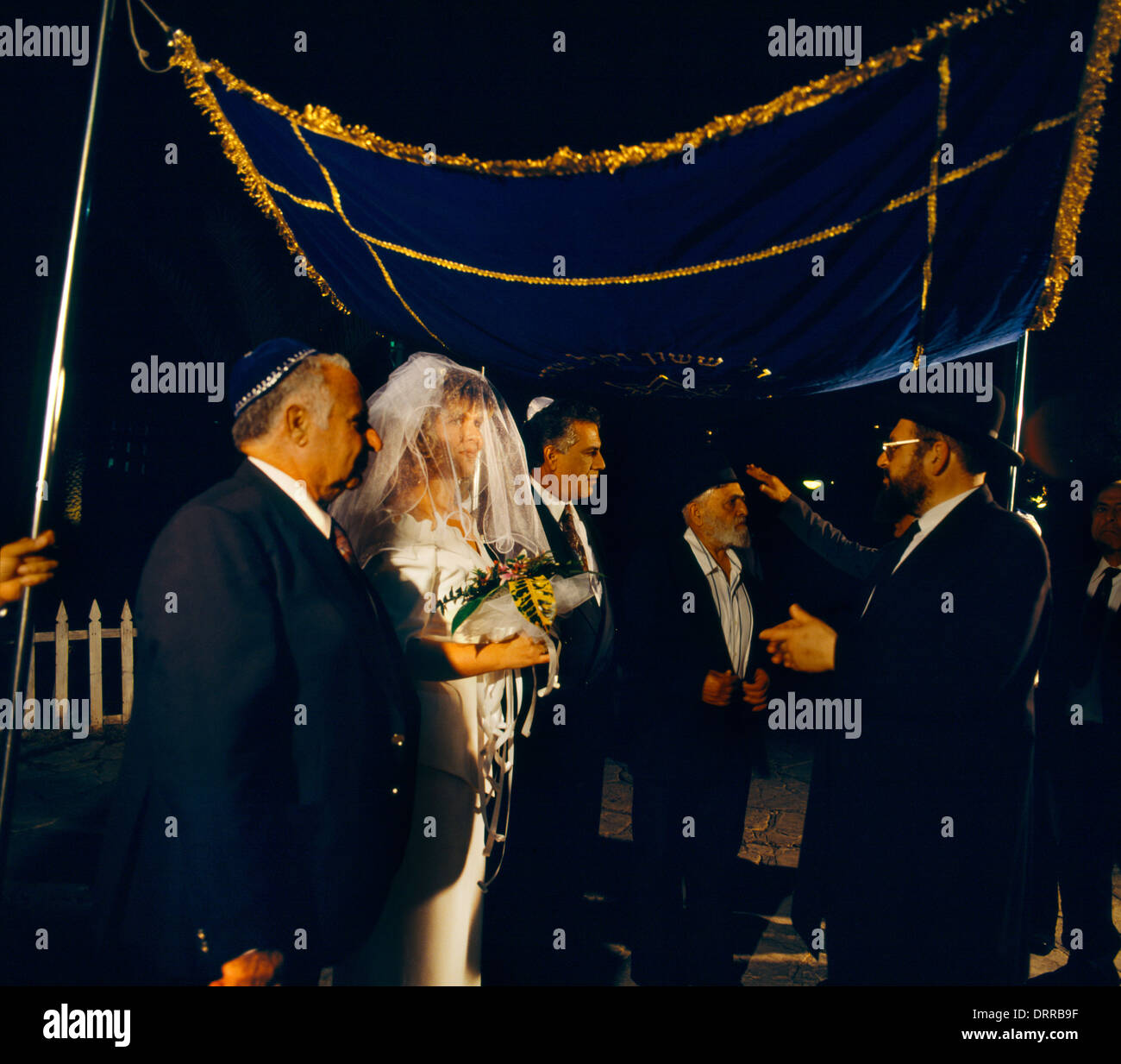 Jerusalem Israel Bridal Couple Under Chuppah In Synagogue Stock Photo ...