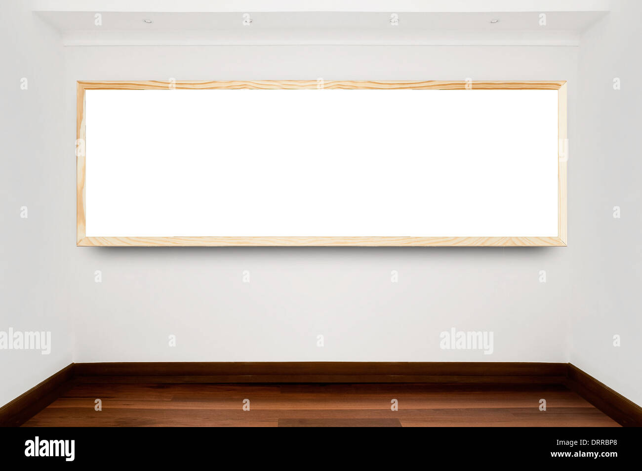 White blank banner on the wall Stock Photo - Alamy