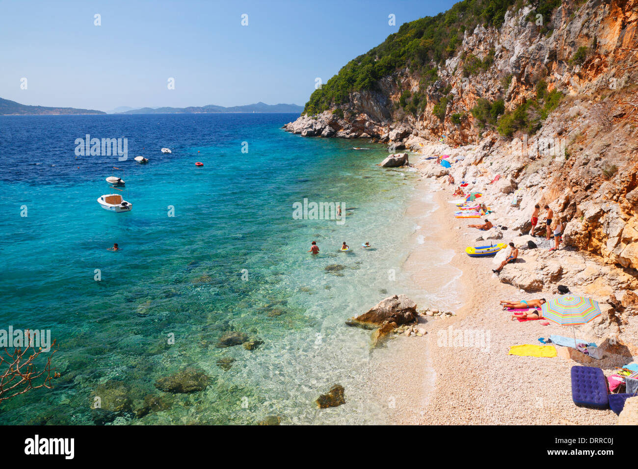 Beach at Orasac. Small town near Dubrovnik Stock Photo - Alamy