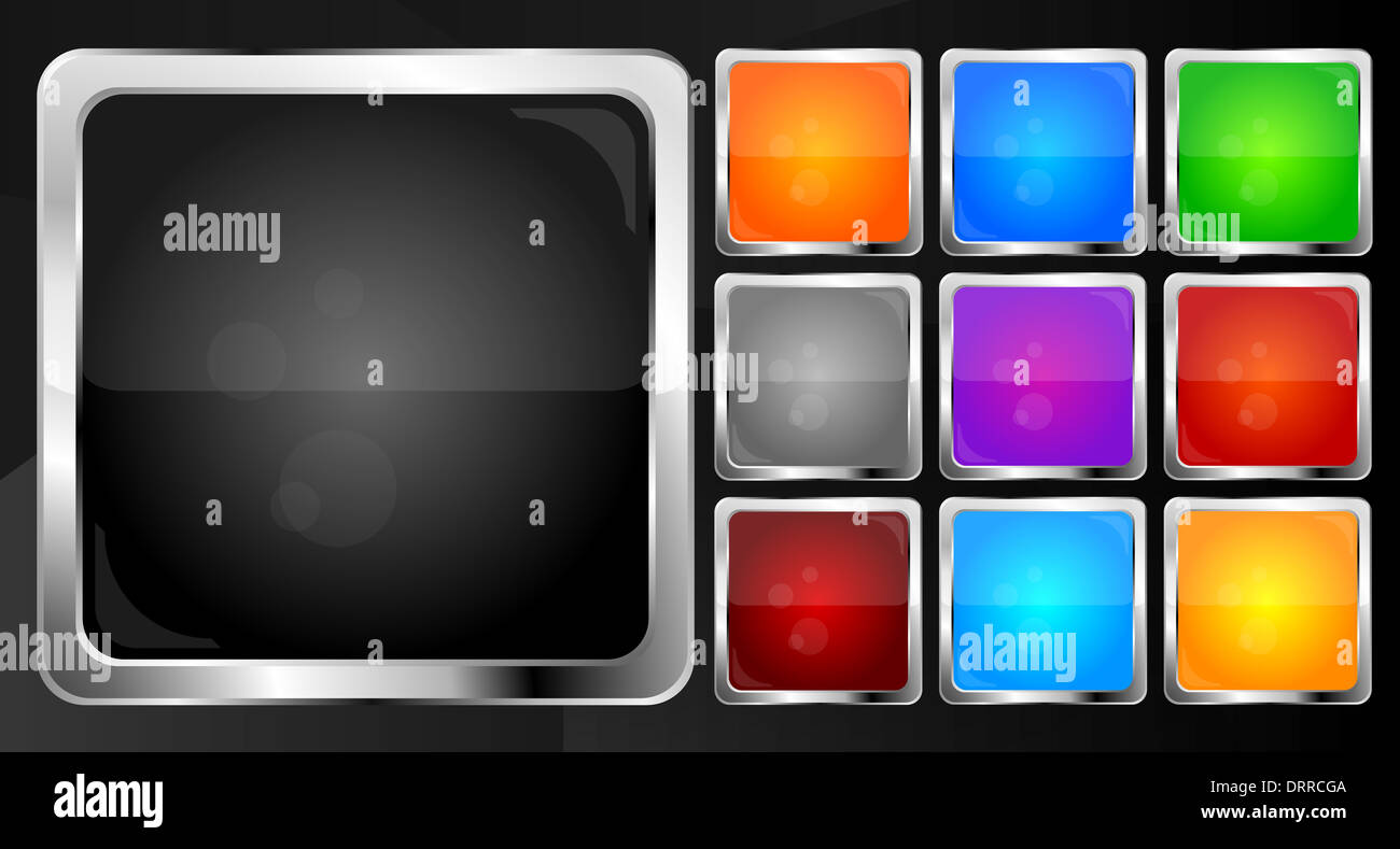 Square buttons hi-res stock photography and images - Alamy