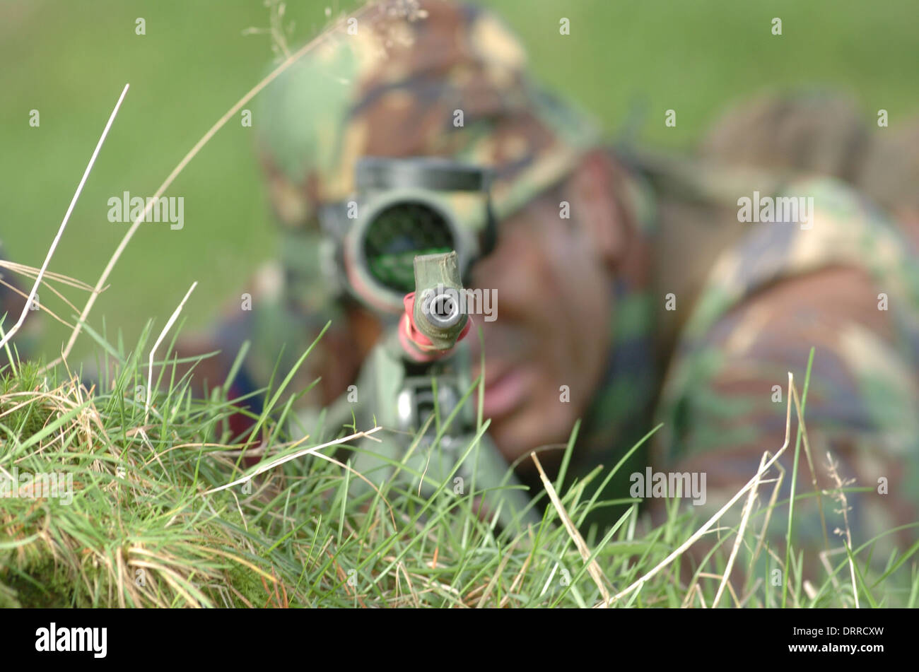 British army sniper team with his L115A3 sniper rifle, training in ...