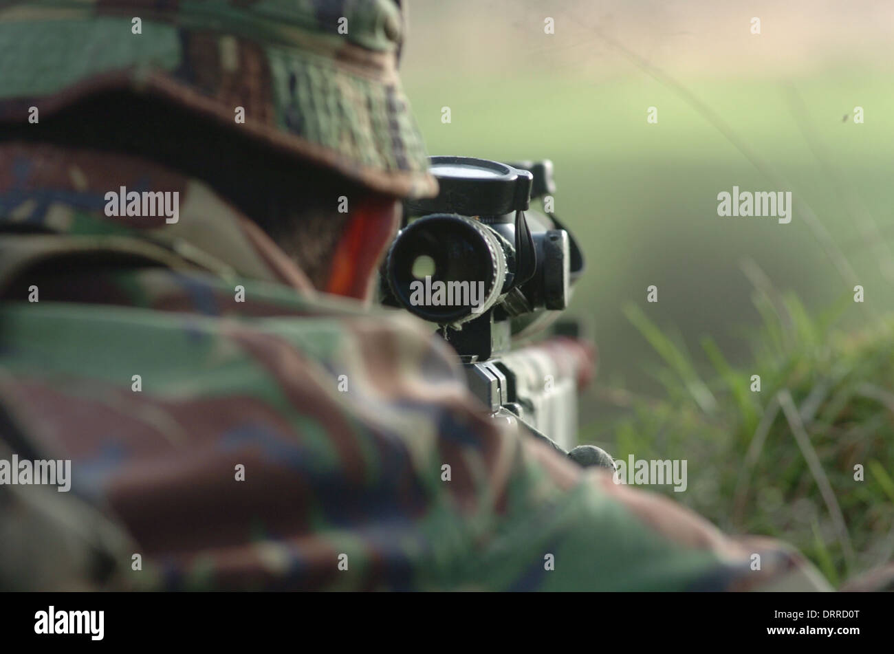 British army sniper team with his L115A3 sniper rifle, training in ...