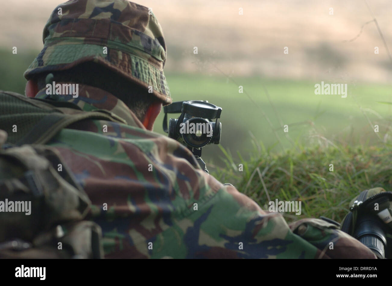 British army sniper team with his L115A3 sniper rifle, training in ...