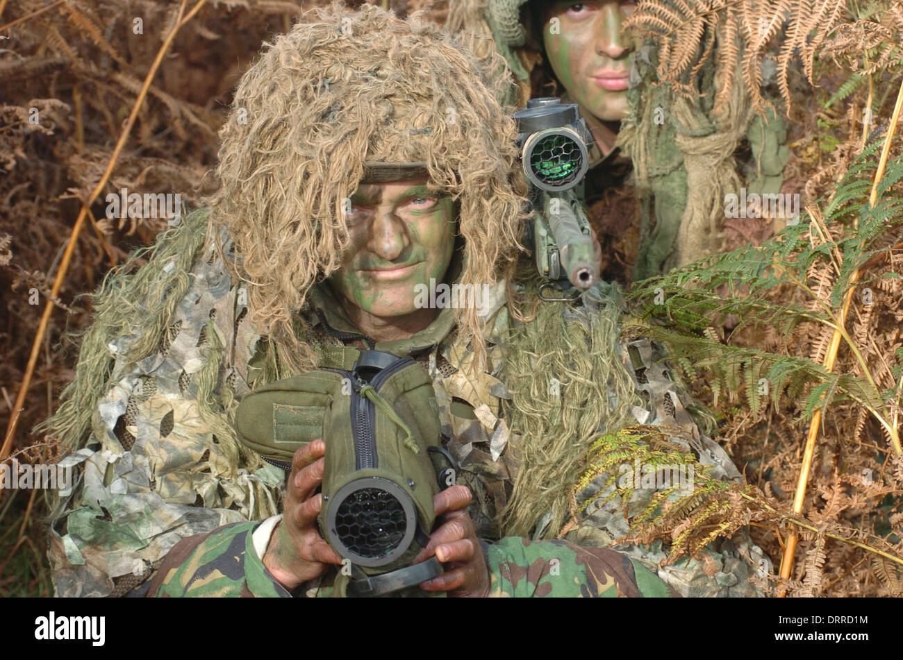 British army sniper team with his L115A3 sniper rifle, training in ...