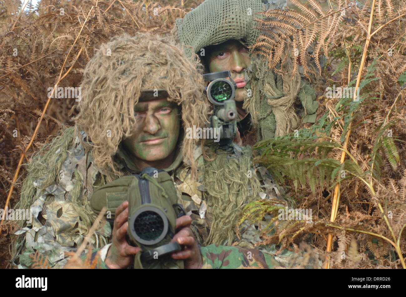 British army sniper team with his L115A3 sniper rifle, training in ...
