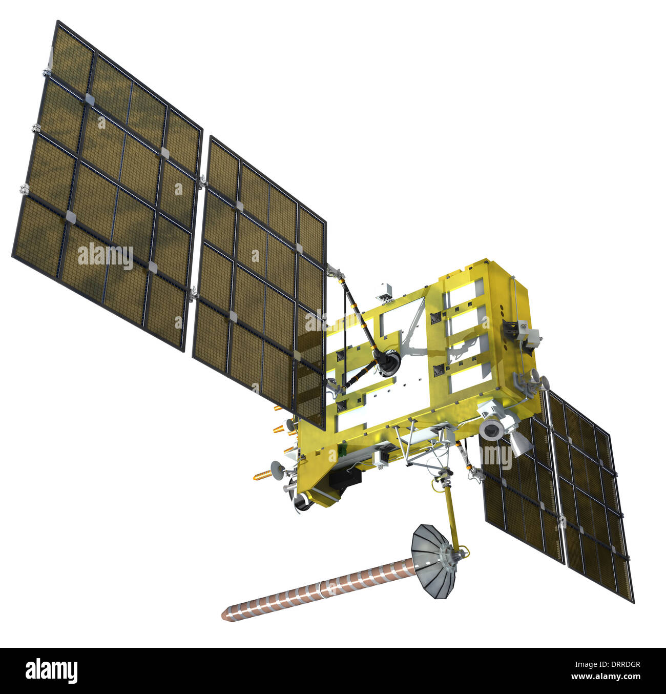 Modern navigation satellite isolated on white Stock Photo - Alamy