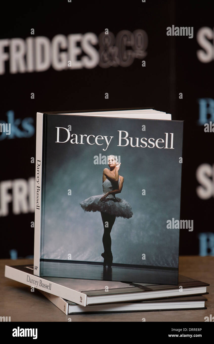 Copies of Darcey Bussell' new book display during a book singing event ...