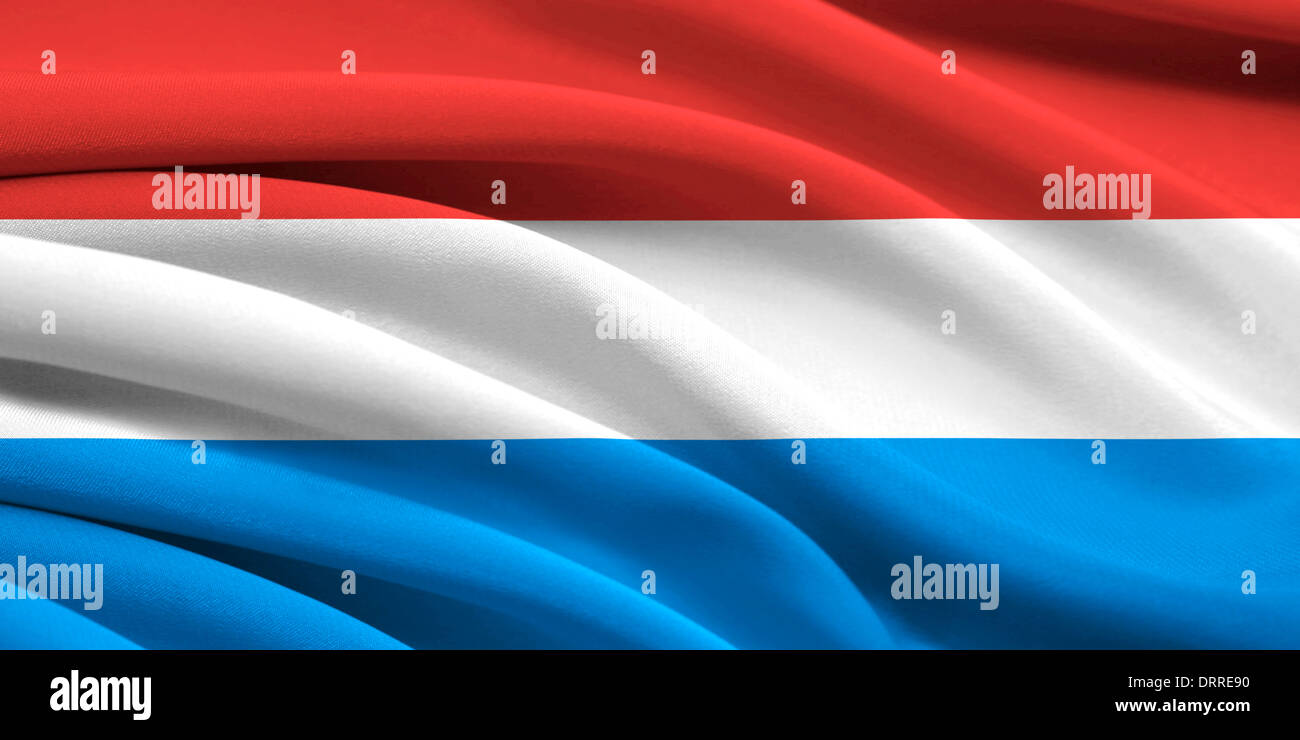 Flag of Luxembourg waving in the wind Stock Photo - Alamy