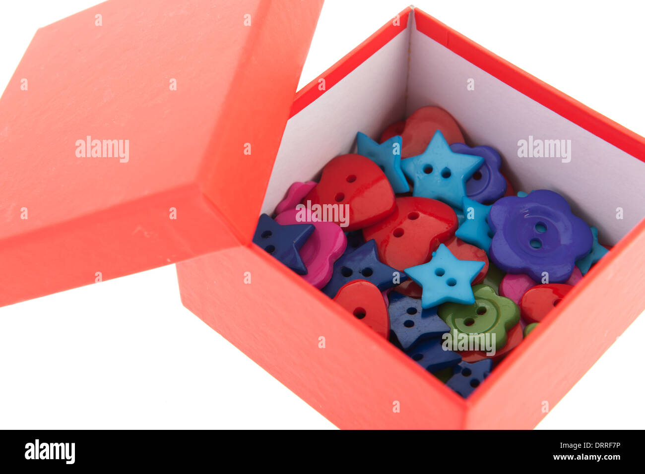 Many colorful buttons in red box isolated over white background Stock ...