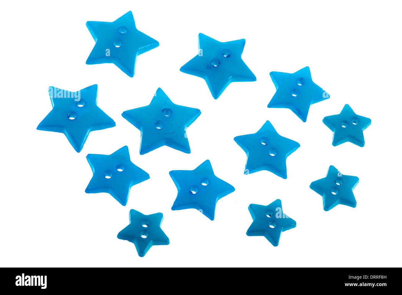 Several blue buttons in star shape isolated over white background Stock ...