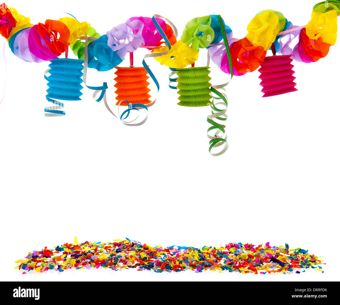 paper garland with Chinese lanterns and confetti Stock Photo - Alamy