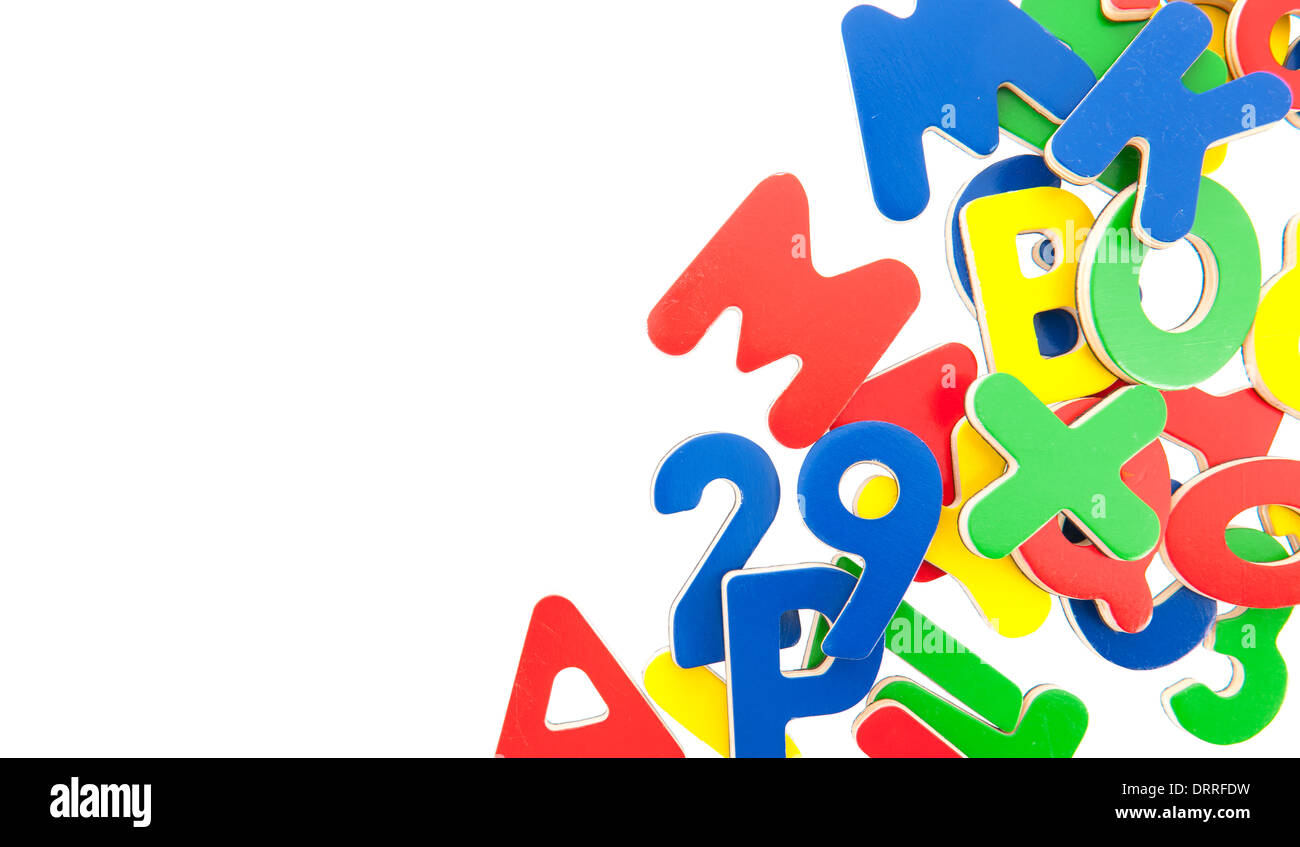 Colorful ciphers and letters isolated over white background Stock Photo ...