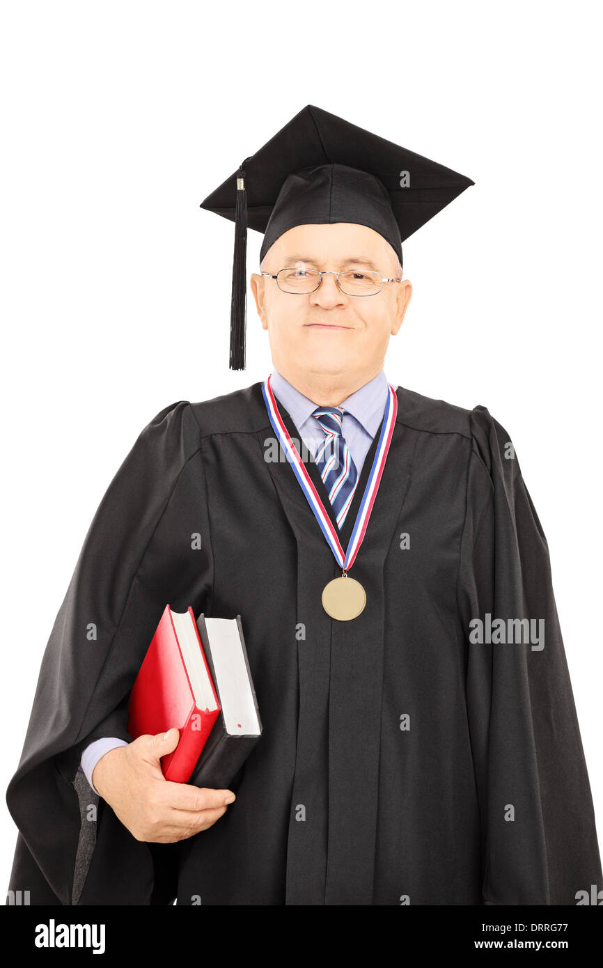 Portrait of a university dean in graduation gown posing Stock Photo - Alamy