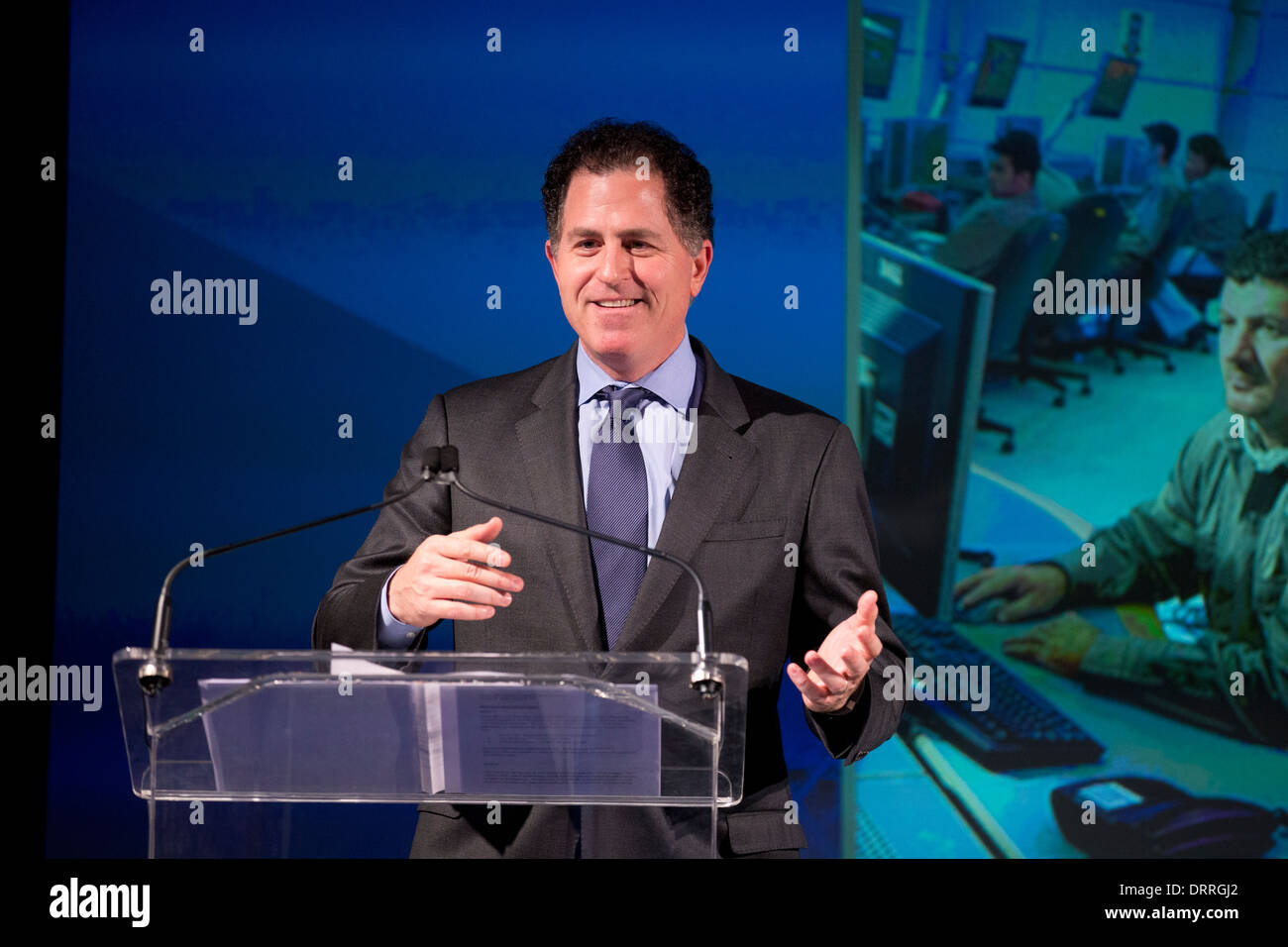 Dell CEO Michael Dell speaks at the grand opening of Emerson's ...
