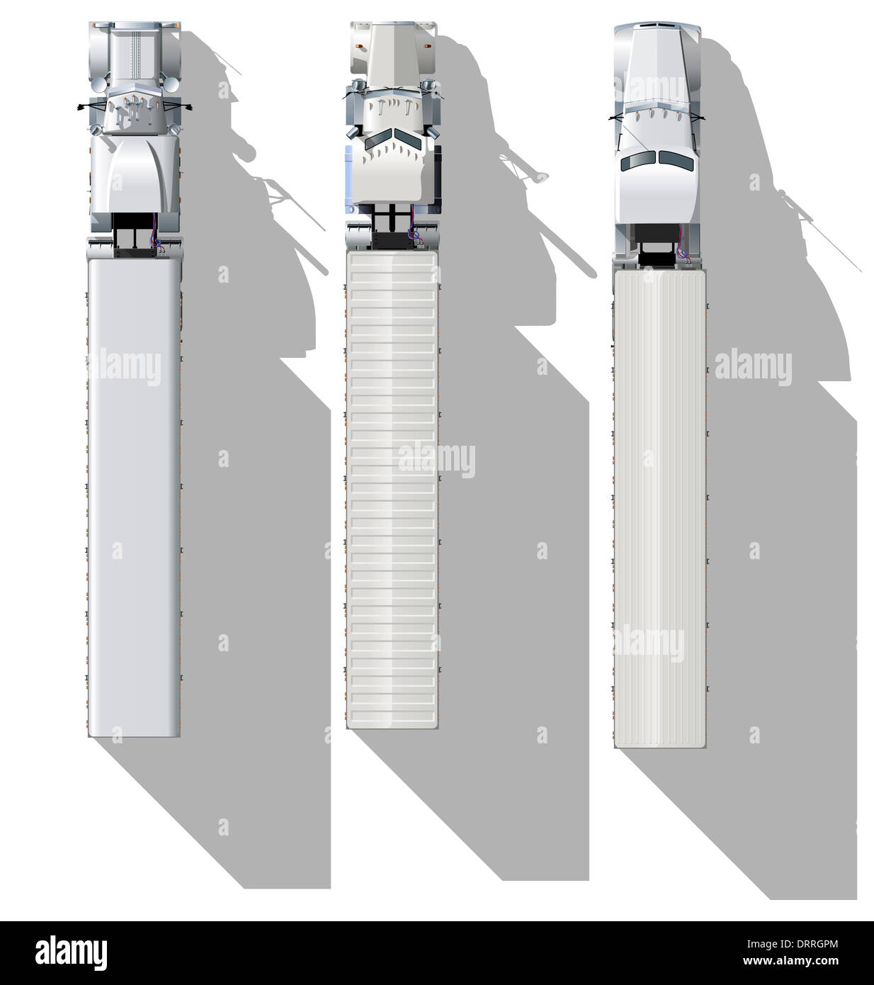 Aerial view white semi trucks hi-res stock photography and images - Alamy