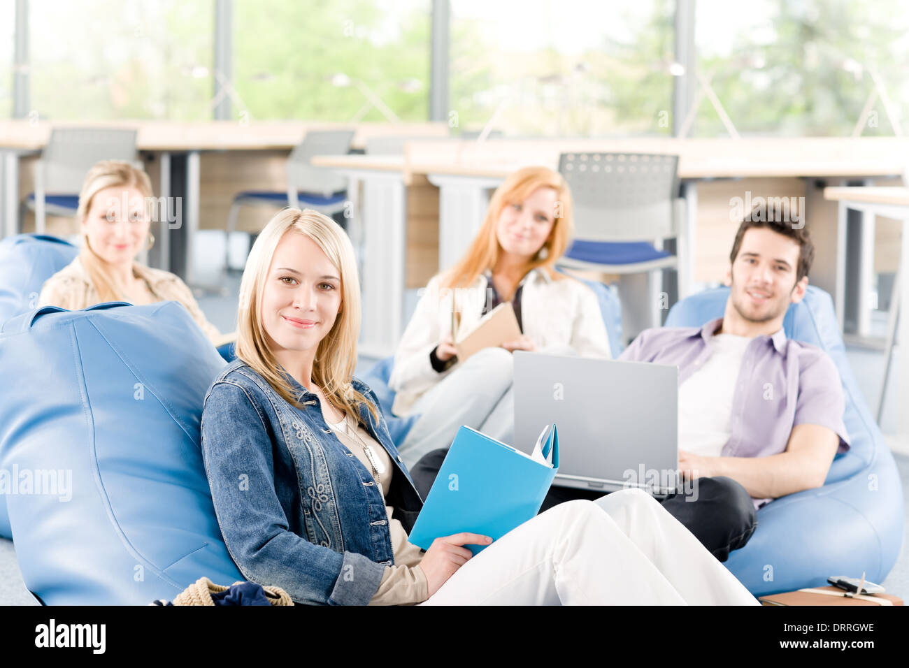Portrait of high-school study group Stock Photo - Alamy