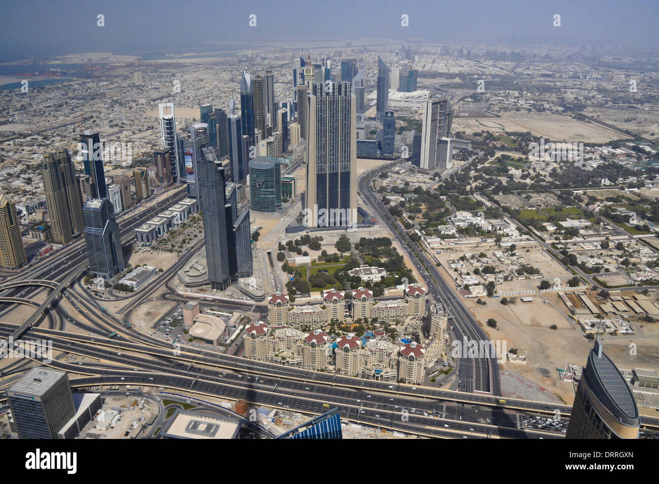 Aerial view of downtown Dubai, United Arab Emirates, from top of Burj ...
