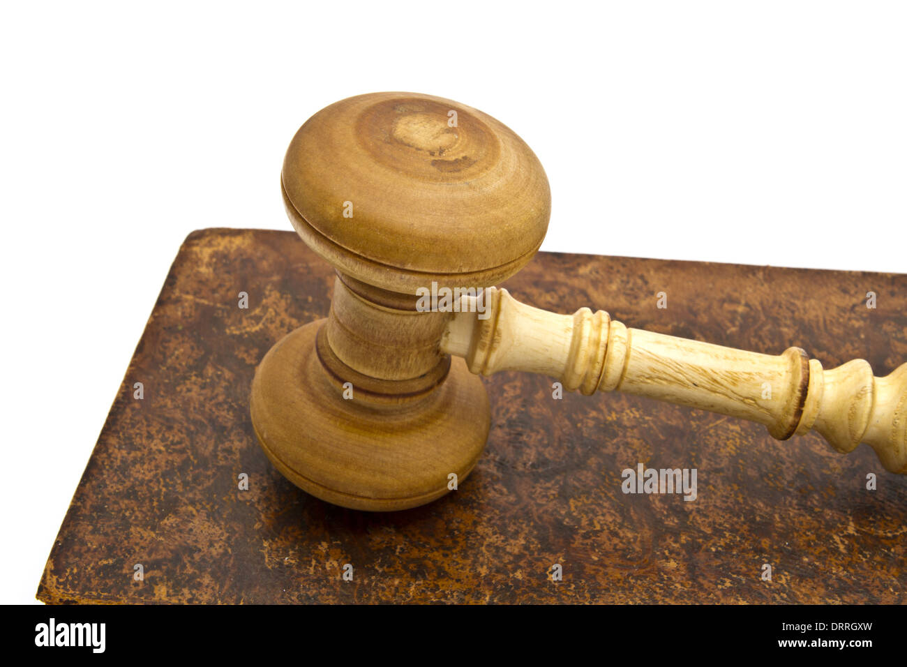 Old book and gavel Stock Photo - Alamy