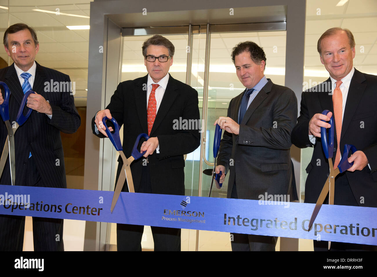 Emerson CEO David Farr, TX Gov. Rick Perry, Dell CEO Michael Dell and ...