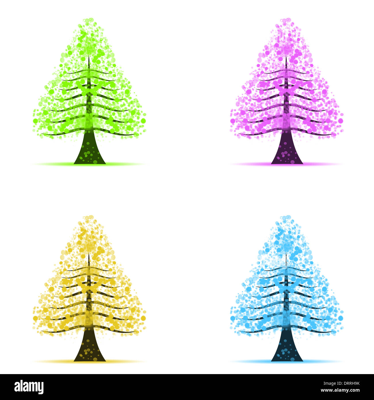 Colorful art trees Stock Photo - Alamy