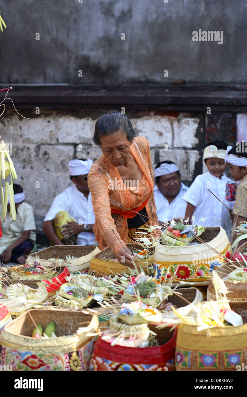 A ceremony at a Balinese Hindu temple/shrine. Bali - Indonesia Stock ...