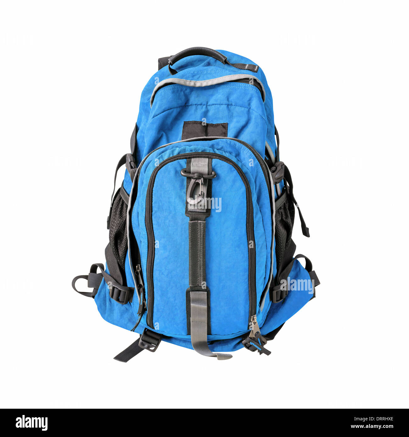 A high-resolution image of an isolated blue-colored backpack on white ...