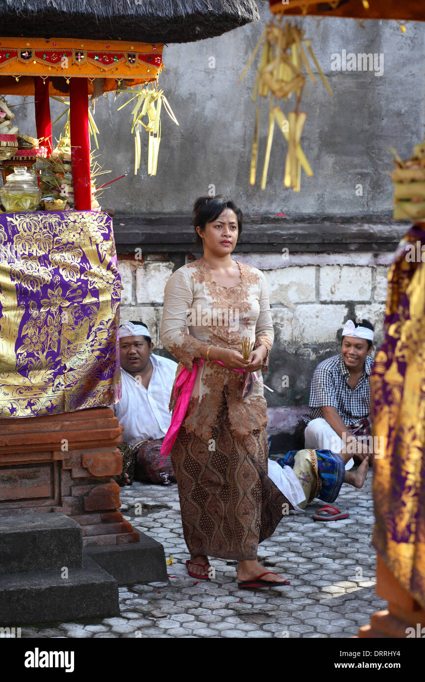 A ceremony at a Balinese Hindu temple/shrine. Bali - Indonesia Stock ...