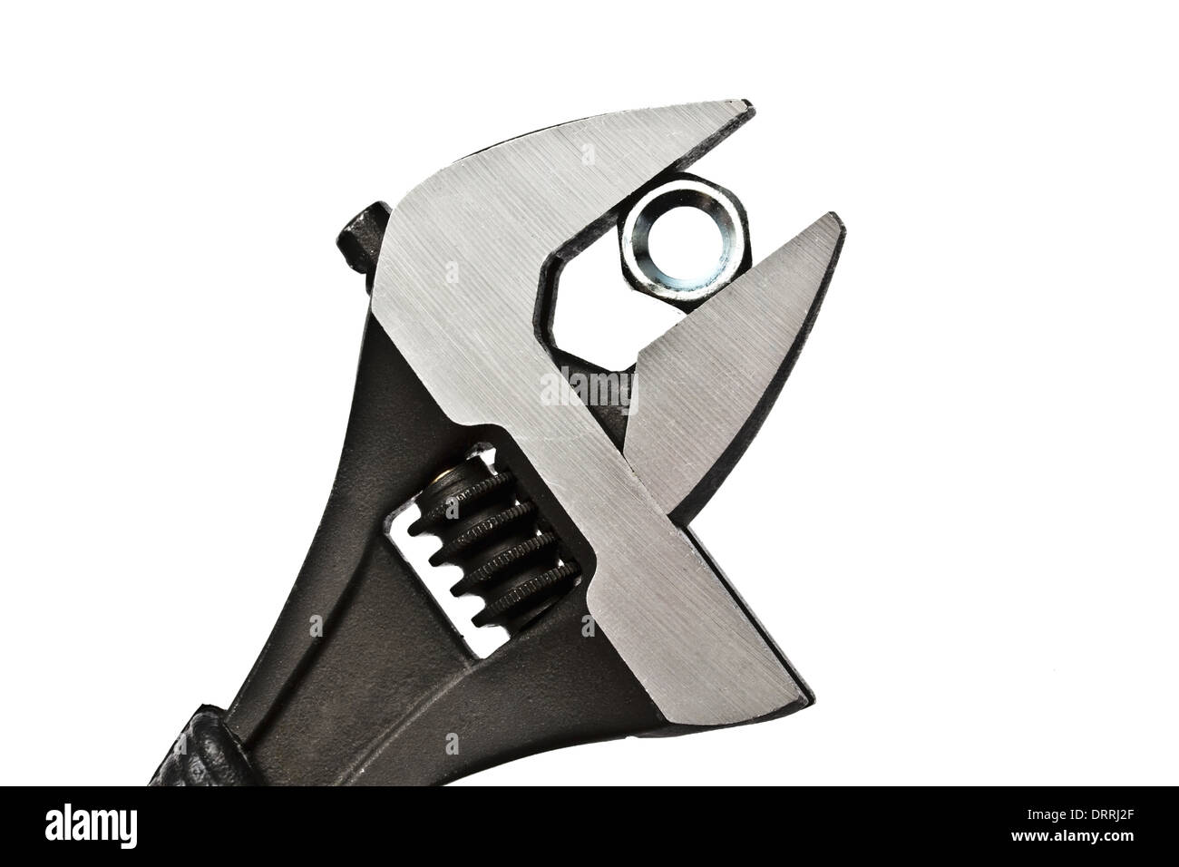 Adjustable wrench and nut Stock Photo - Alamy