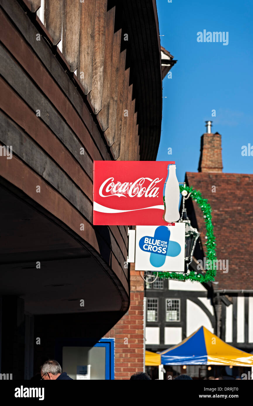 coca cola sign in the uk Stock Photo - Alamy