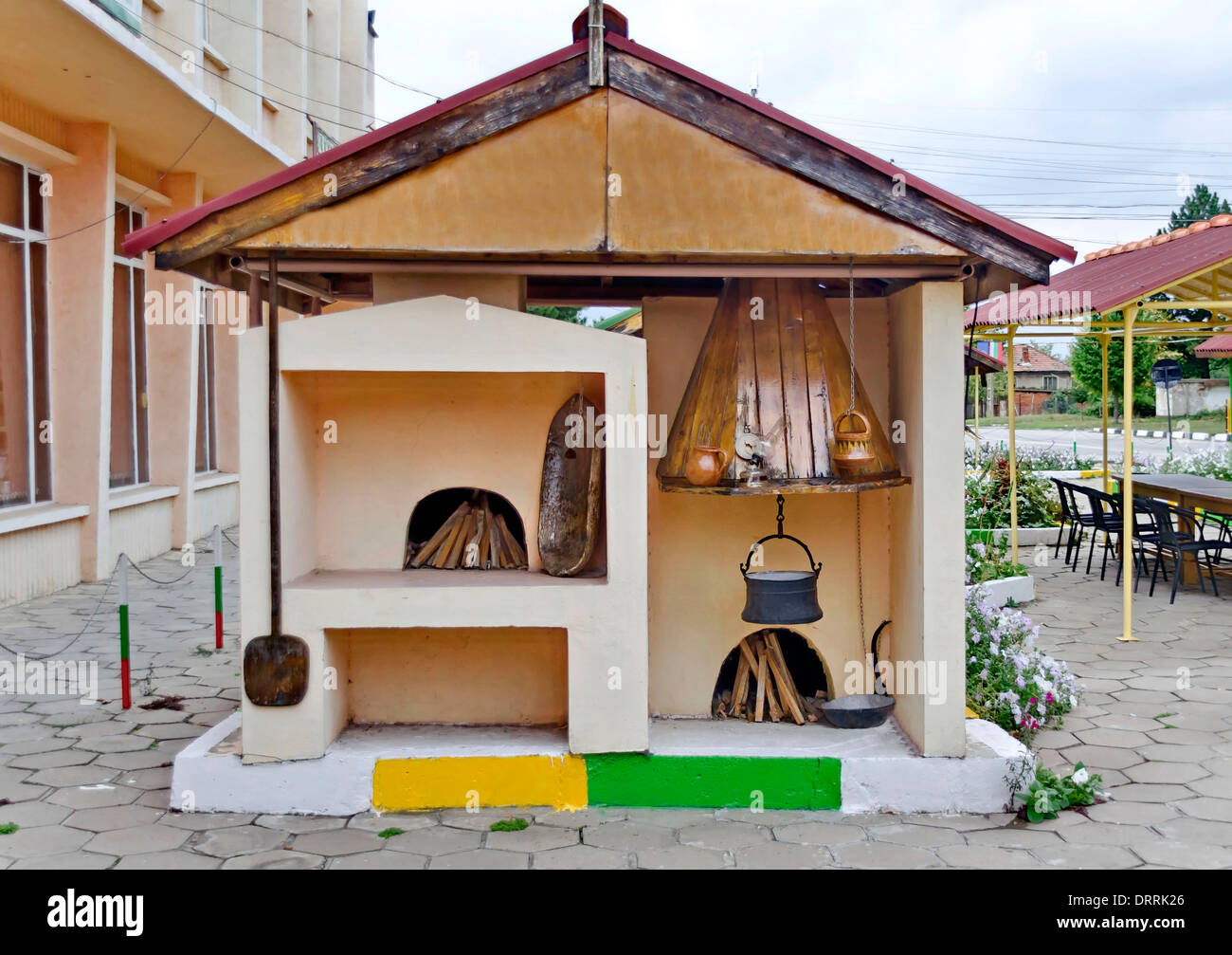 Traditional ancient Bulgarian nook for prepare household bread and dish ...