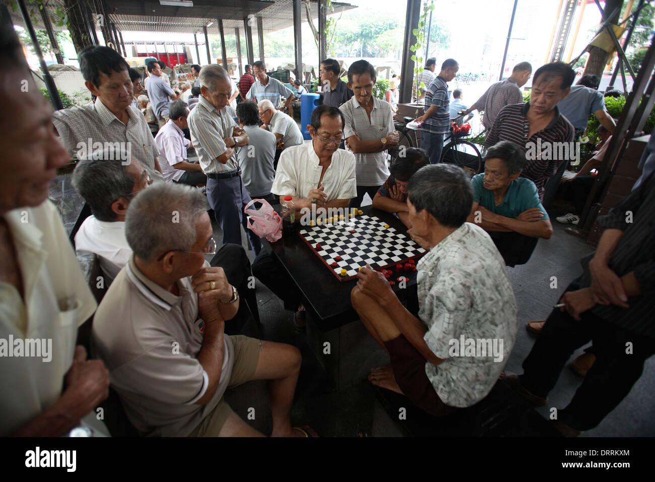 Men playing Chinese Checkers in Chinatown, Singapore, Asia Stock Photo ...