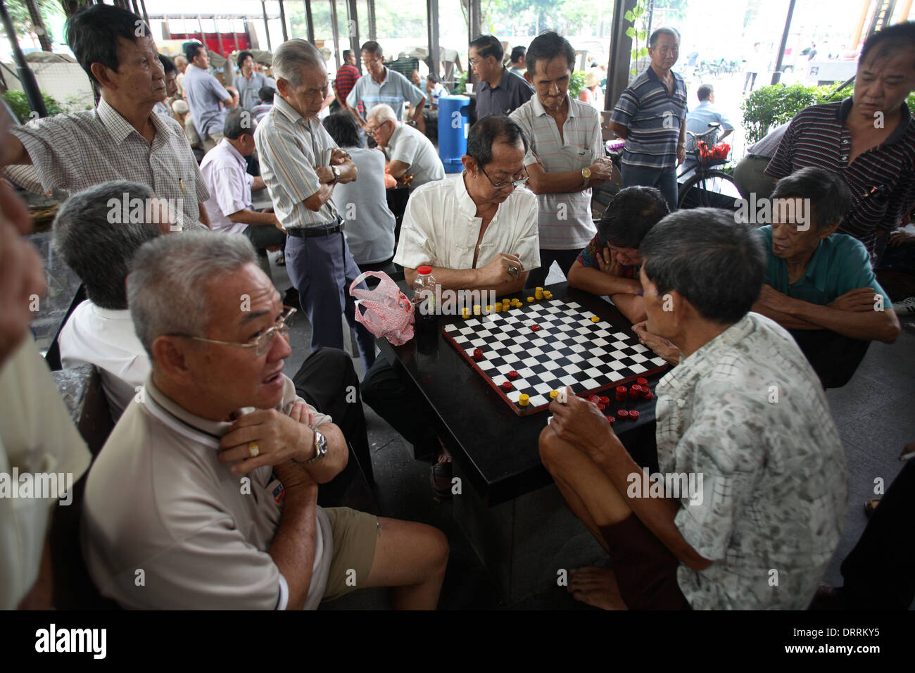 Men playing Chinese Checkers in Chinatown, Singapore, Asia Stock Photo ...