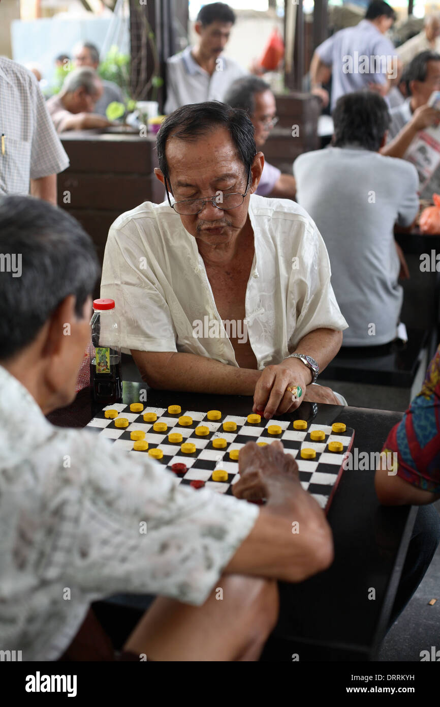 Men playing Chinese Checkers in Chinatown, Singapore, Asia Stock Photo ...