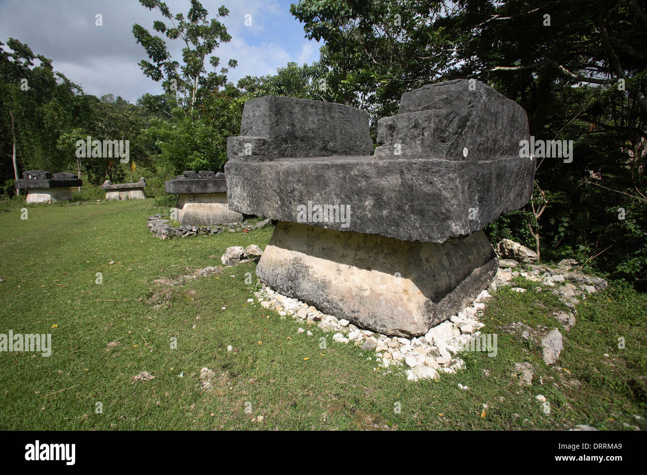 Hand carved stone tombs on the Island of Sumba, Indonesia Stock Photo ...