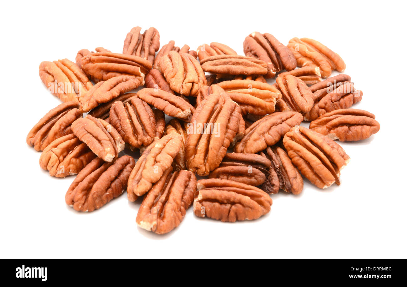 Whole pecan nuts, isolated on a white background Stock Photo - Alamy