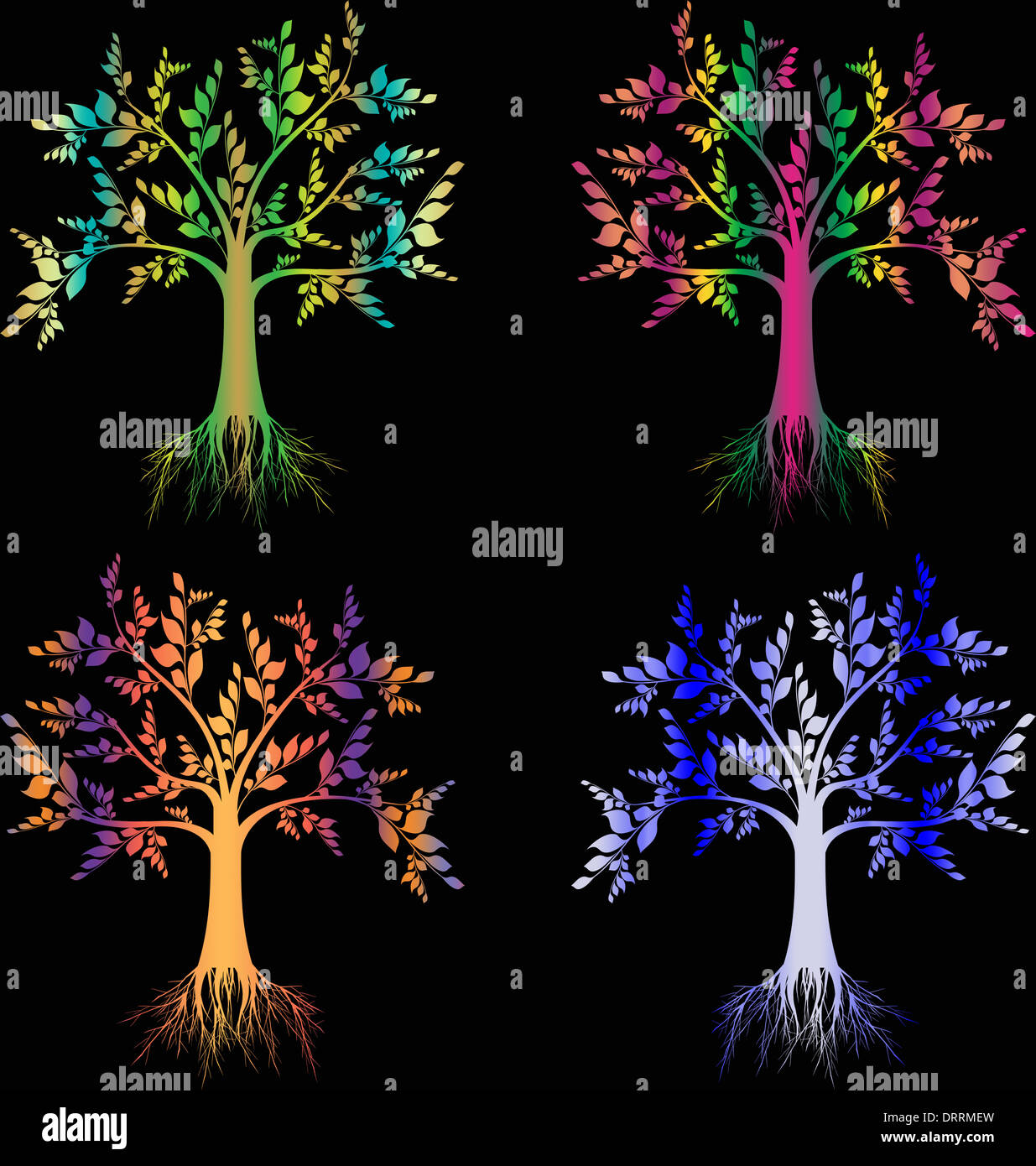 Art trees collection Stock Photo - Alamy