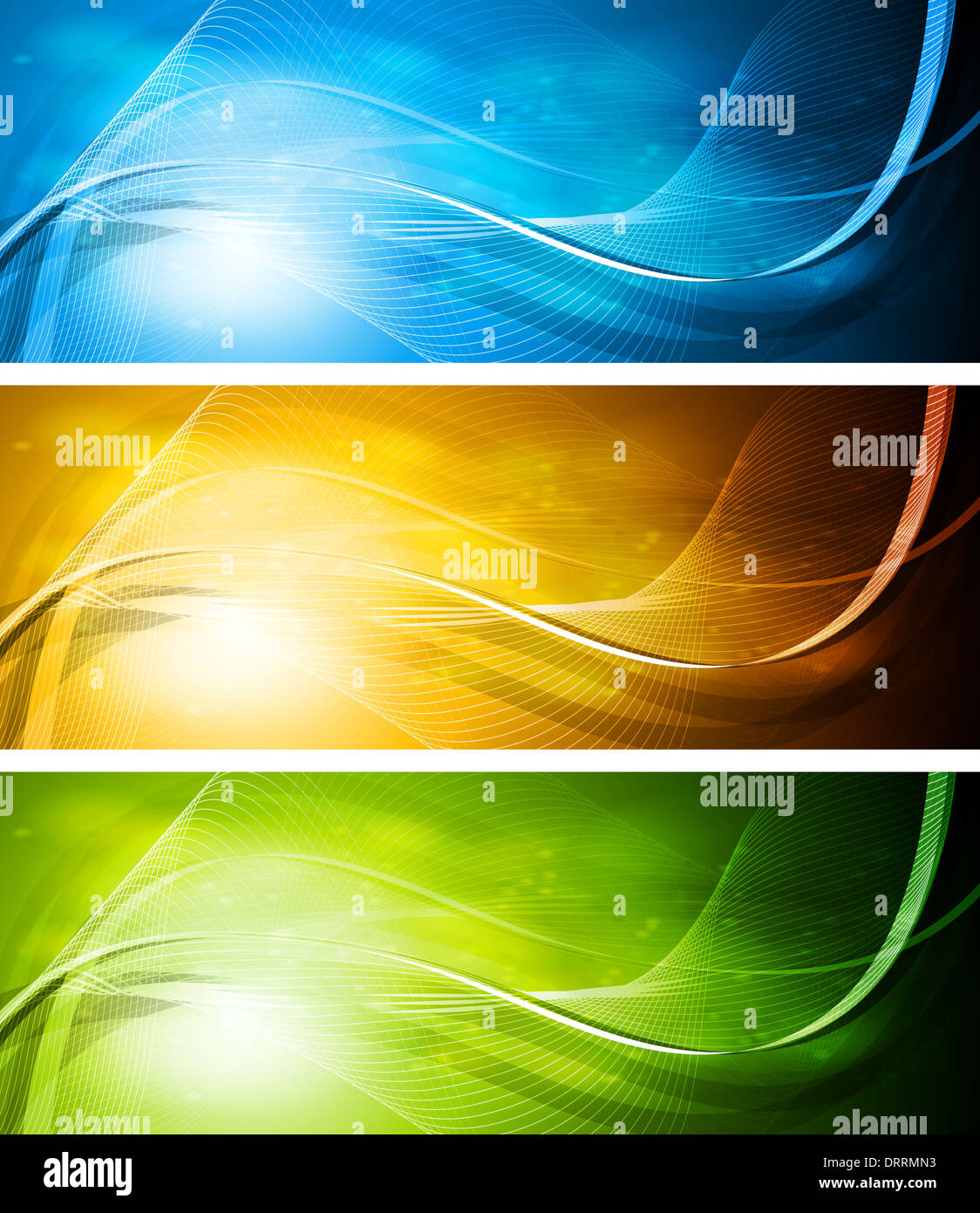 Simple colourful banners with wavy elements Stock Photo - Alamy
