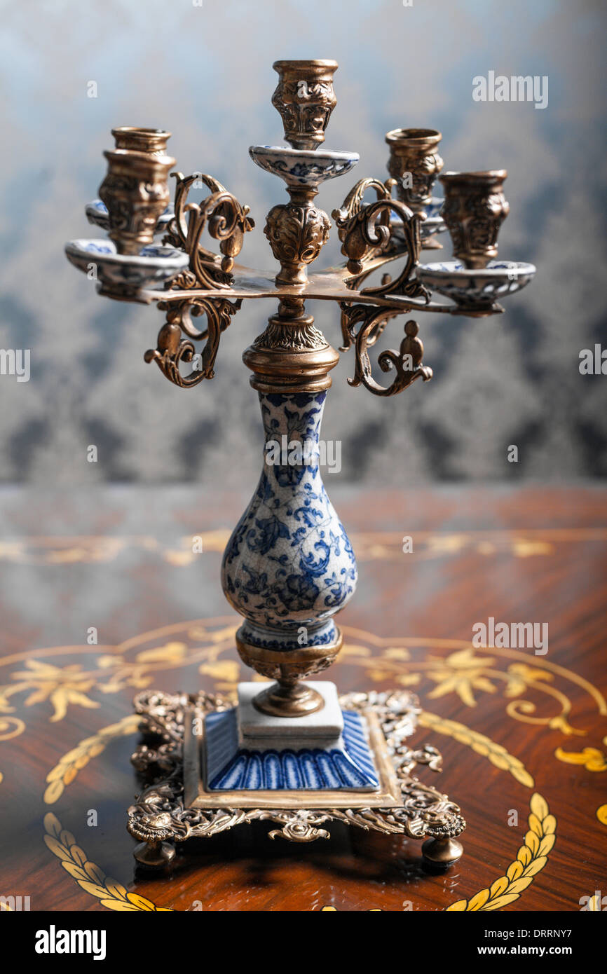 Color shot of a beautiful vintage candlestick Stock Photo - Alamy