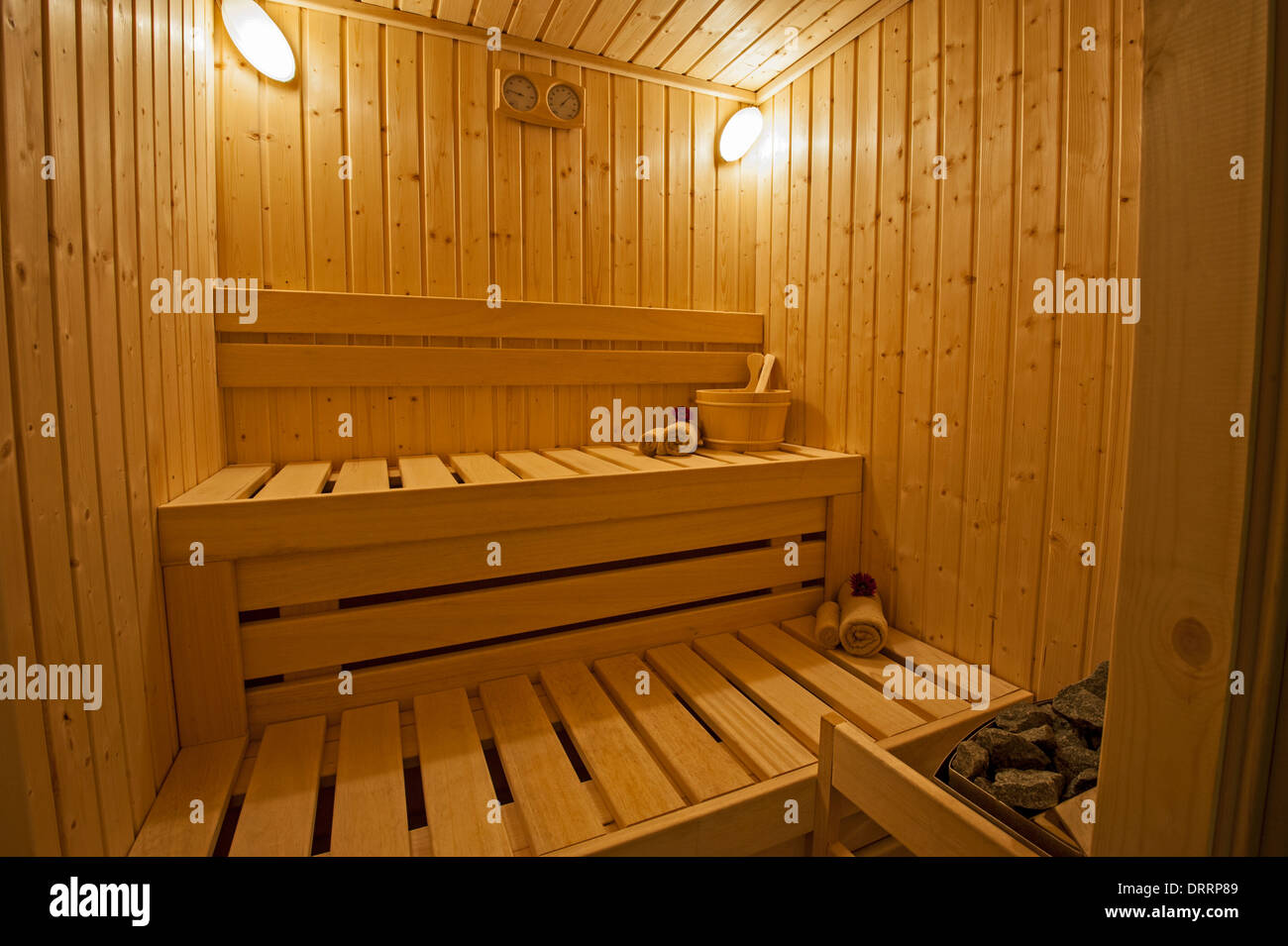 Interior of a private sauna in luxury health spa Stock Photo - Alamy