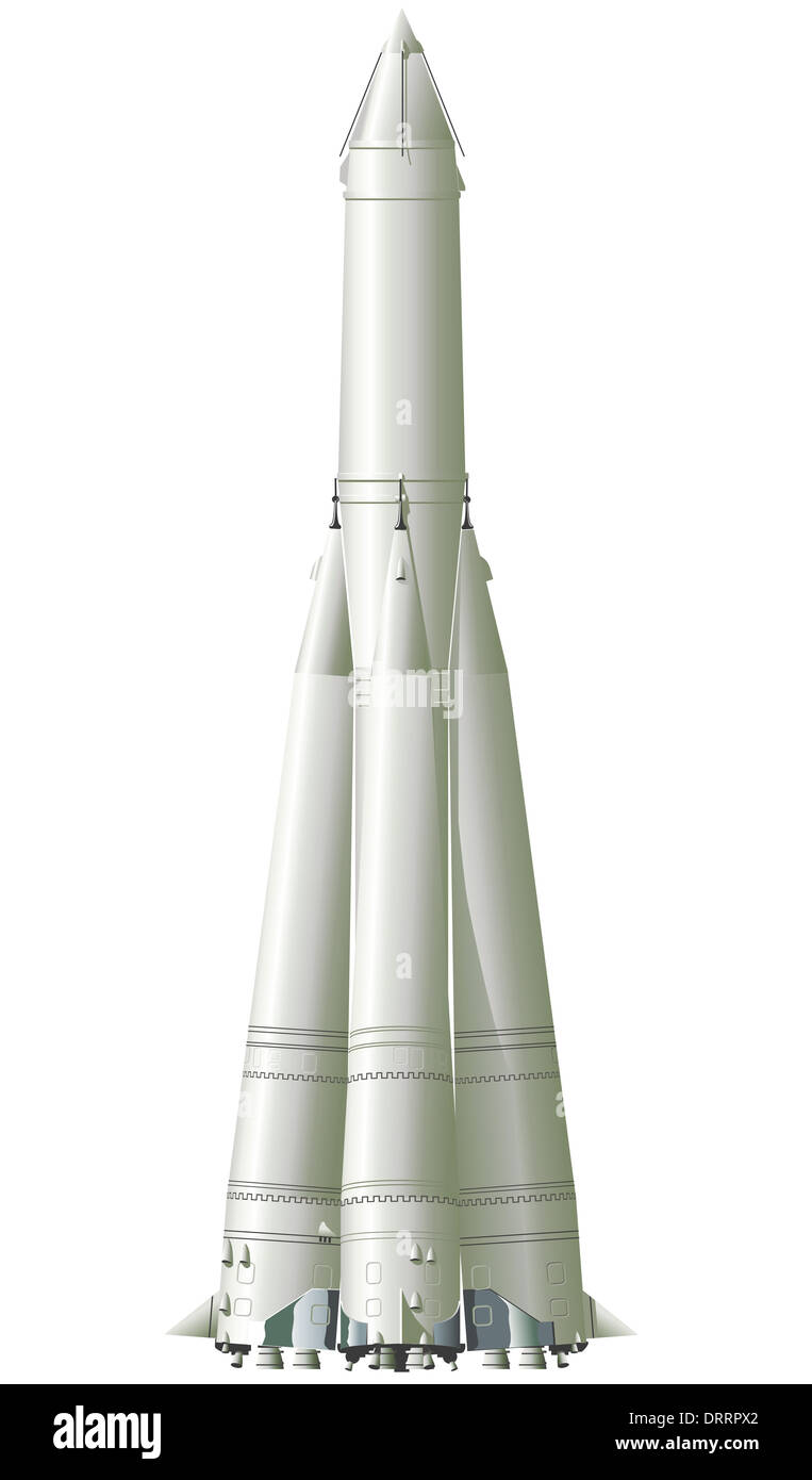 First space rocket with first satellite Stock Photo - Alamy