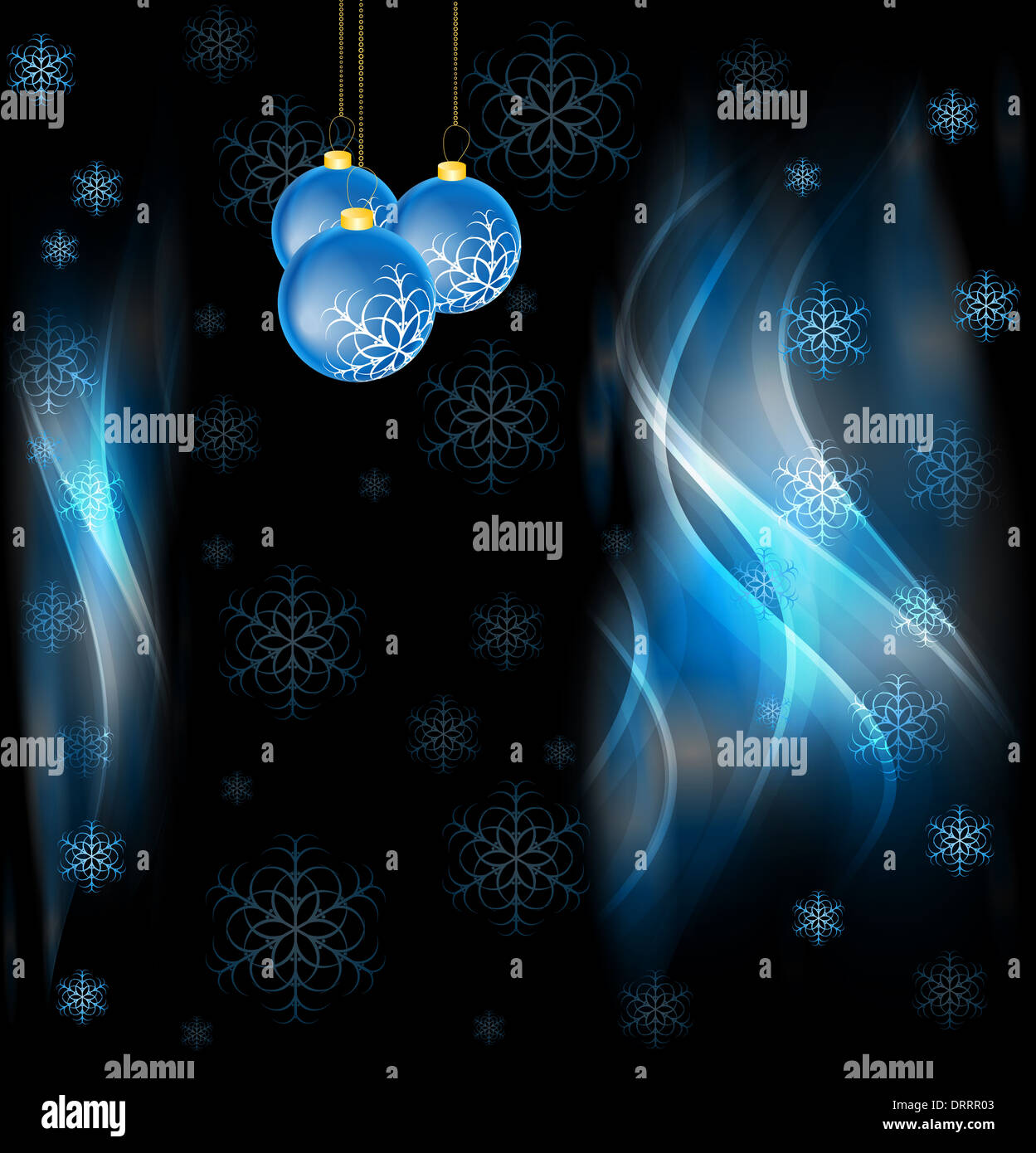 Dark blue Christmas card with glowing waves Stock Photo - Alamy