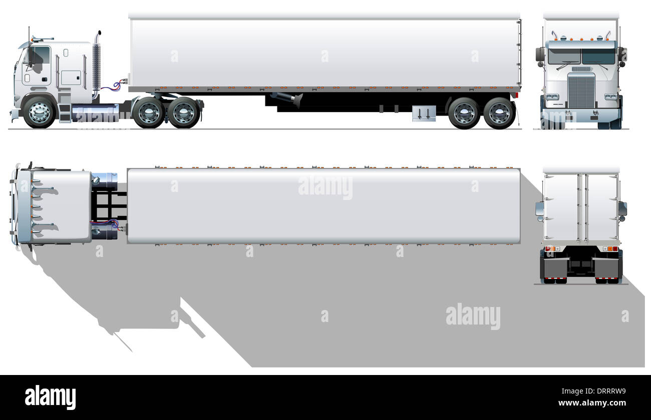 Semi truck rear view hi-res stock photography and images - Alamy