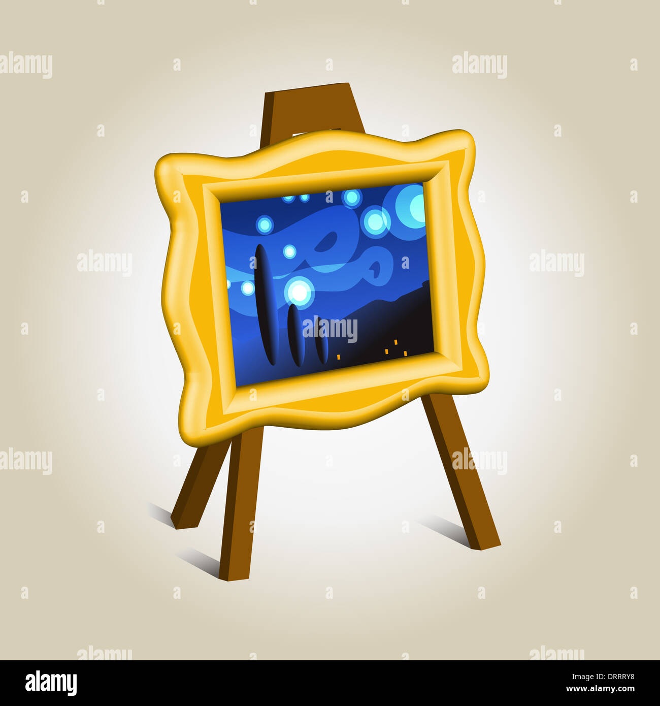 Oil painting in golden frame hi-res stock photography and images - Alamy