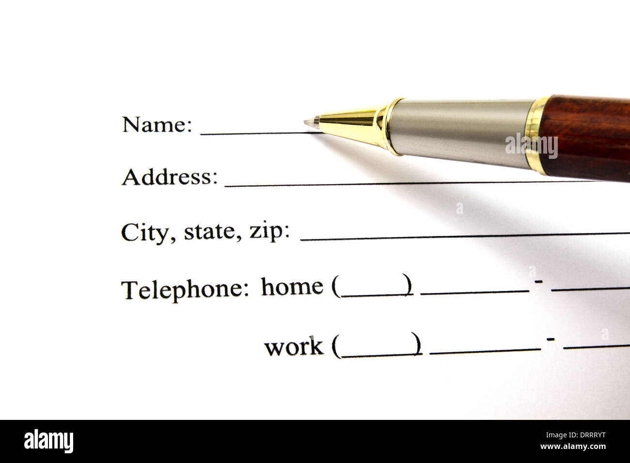 The blank signature hi-res stock photography and images - Alamy