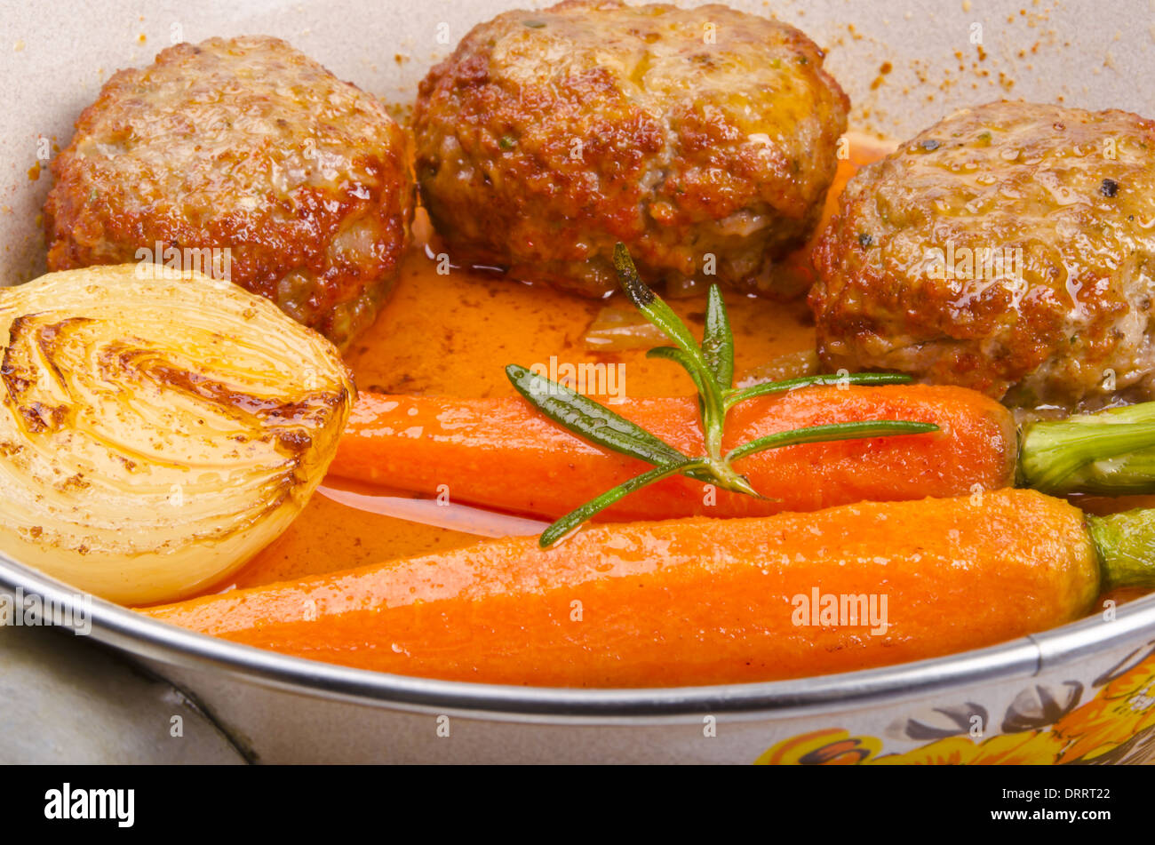 Rissoles with vegetables Stock Photo - Alamy