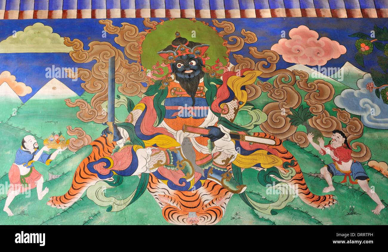 Mural, Mongar Dzong, Bhutan Stock Photo - Alamy