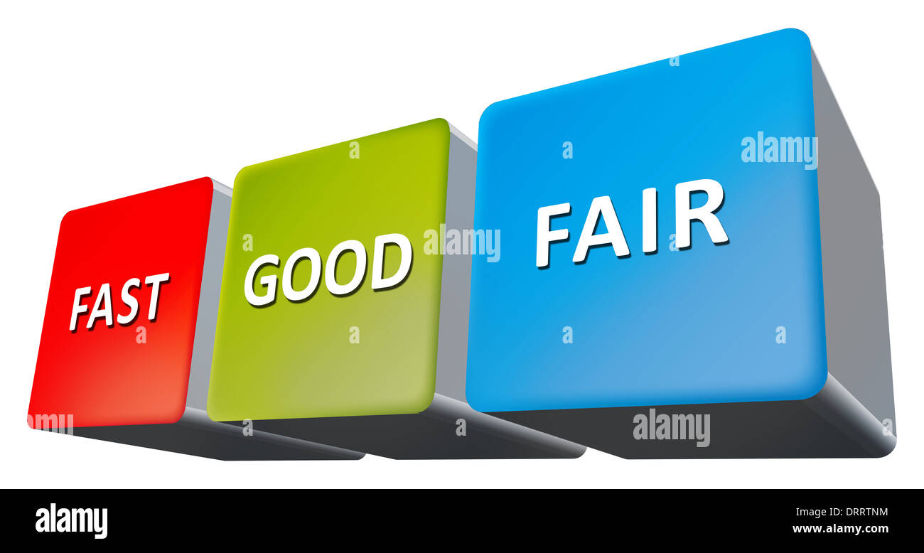 Fast good fair hi-res stock photography and images - Alamy
